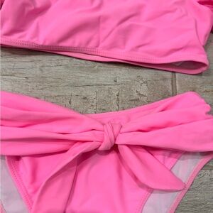 SHEIN | Swim | Puff Sleeve Bikini Set With Tie Bottom | Poshmark